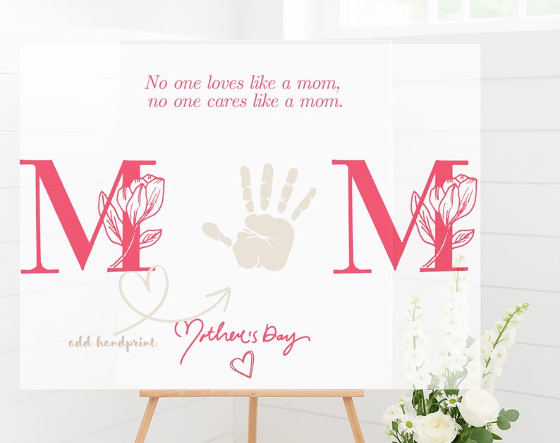Mother's Day Handprint Art, DIY Gift for Mom (PDF Download) - Etsy