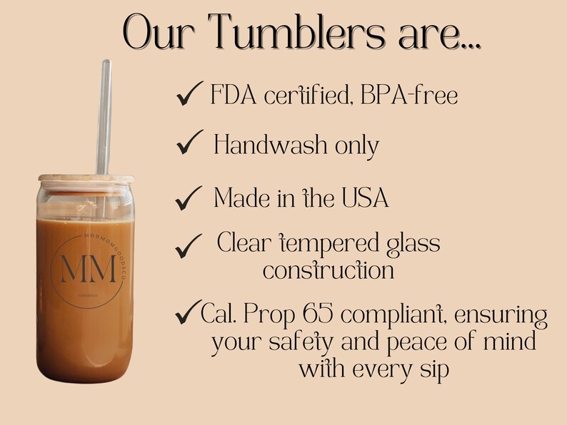 Tired Happy Mom Iced Coffee Cup, Glass Tumbler 16oz, Gifts for Mom ...