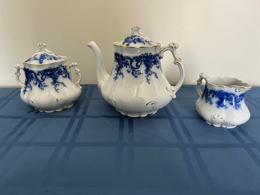 Vintage Wentworth Flow Blue Tea Set - Etsy
