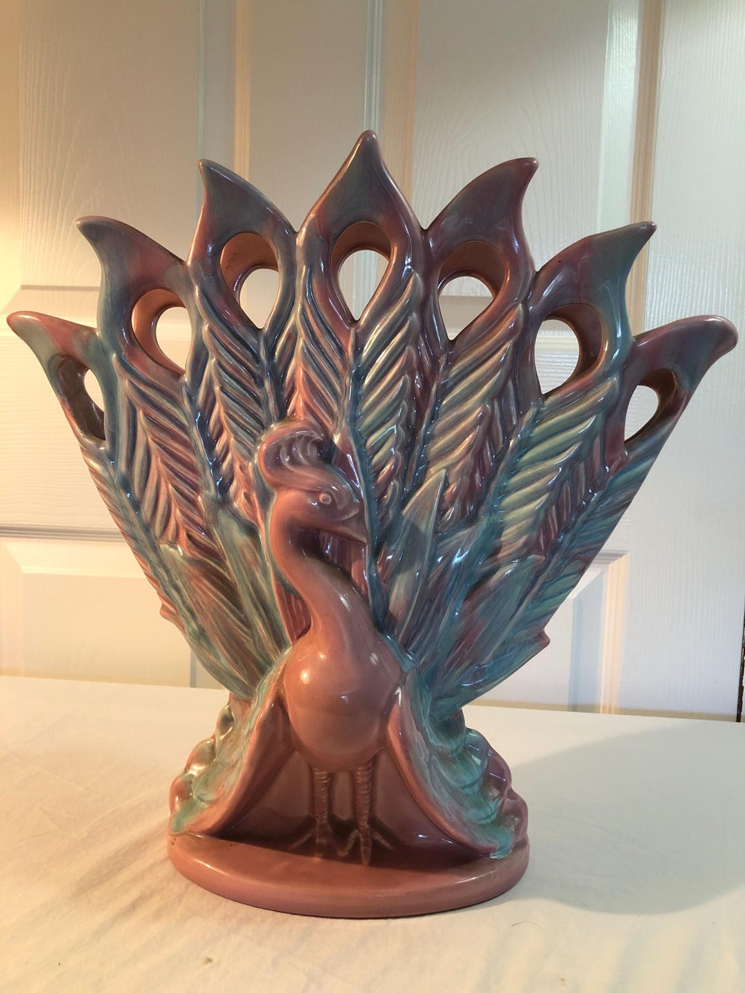 Royal Haeger Peacock Vase - Etsy