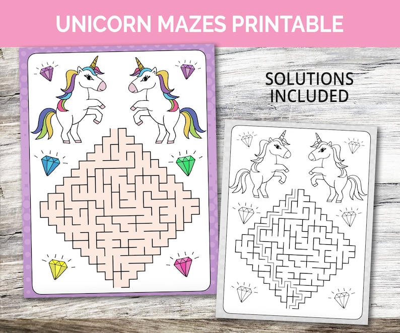 Unicorn Maze Printable, Kid Unicorn Maze, Unicorn Maze for Kids ...