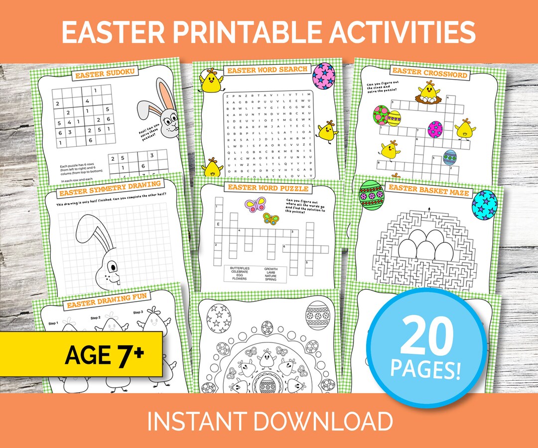 Printable Easter Activity Bundle, Easter Kids Activity, Easter Coloring ...