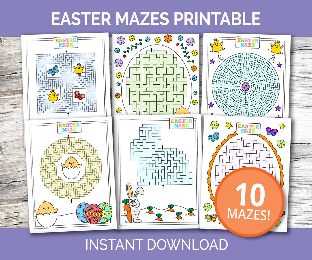 Easter Maze Printable, Kid Easter Maze, Easter Maze for Kids, Easter ...