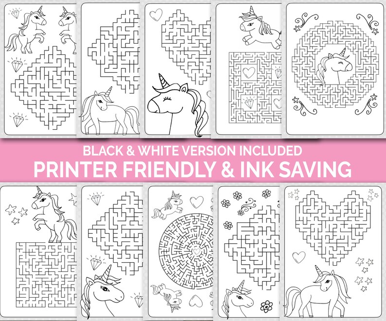 Unicorn Maze Printable, Kid Unicorn Maze, Unicorn Maze for Kids ...