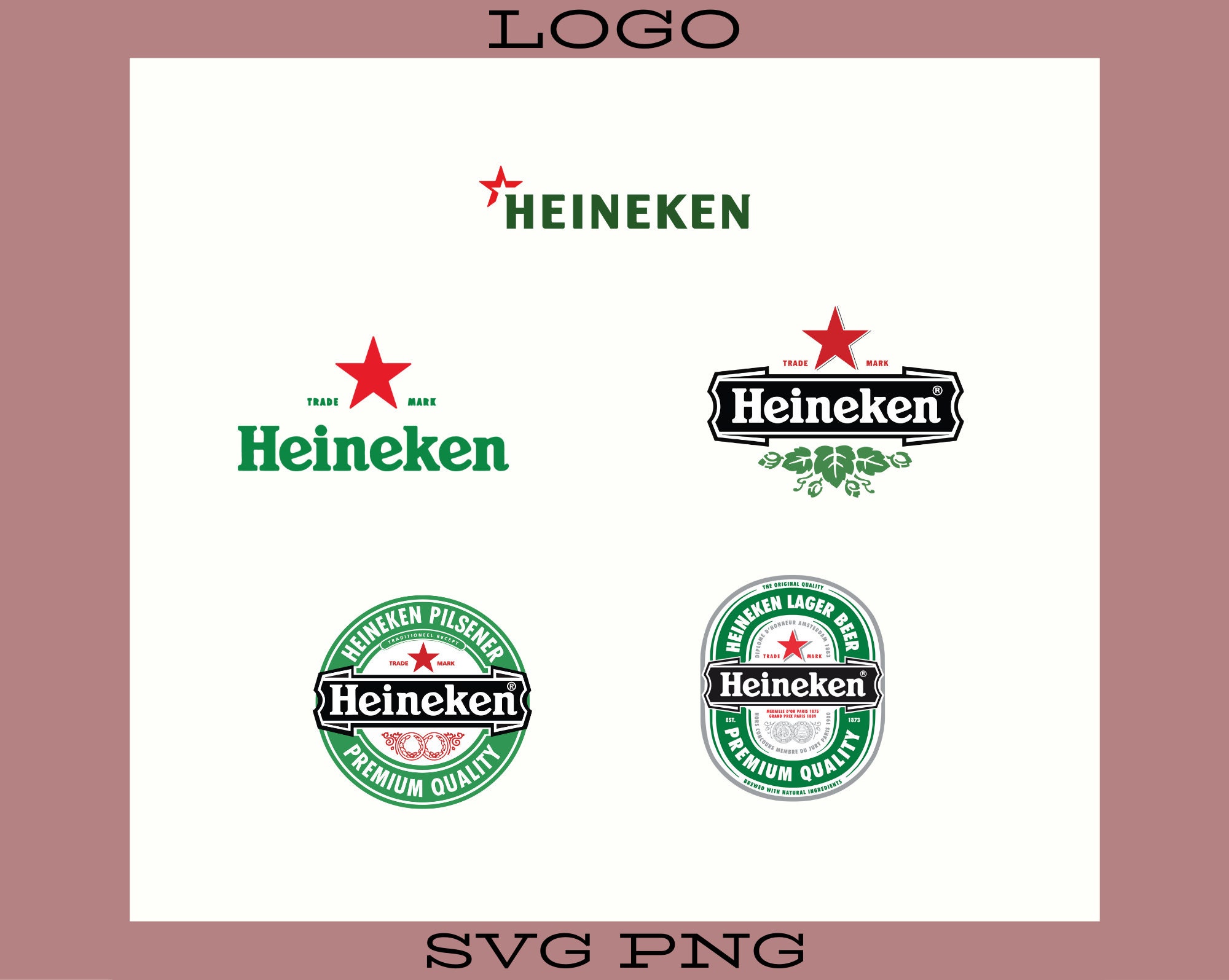 Heineken Logo, Vector, Svg,png,pdf Instant Download, Print Cut Template ...