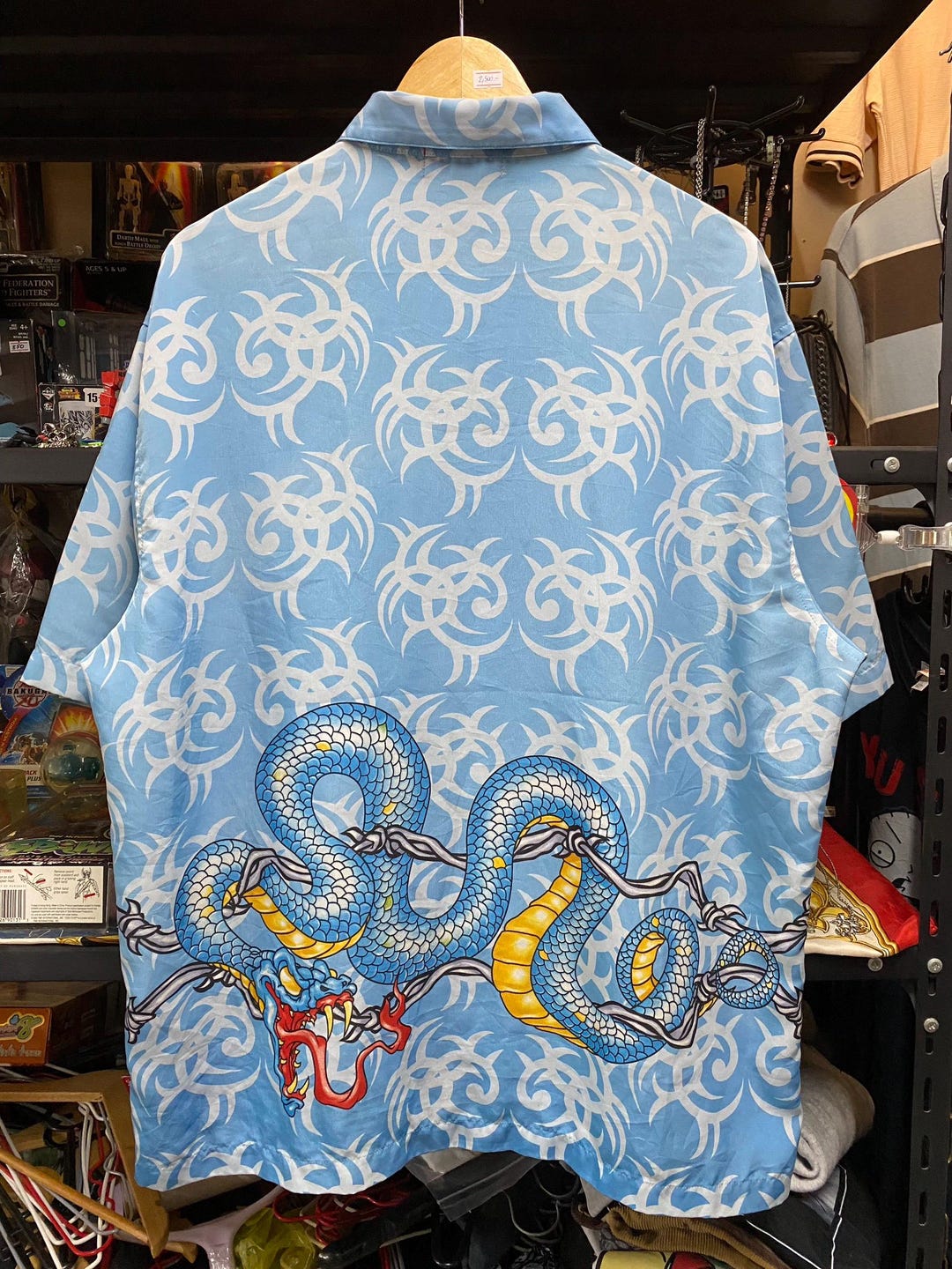 Vintage Y2K JNCO Jeans Snake Tribal and Barbed Wire Shirt XL (rare ...