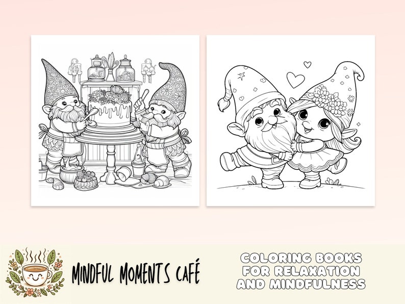 Adorable Gnomes: 40 Coloring Pages, Digital Download - Etsy