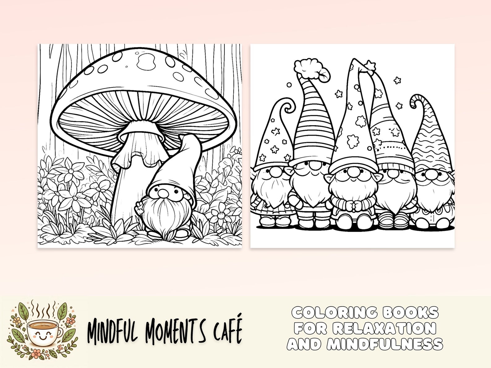 Magical Gnomes: 40 Coloring Pages, Digital Download - Etsy