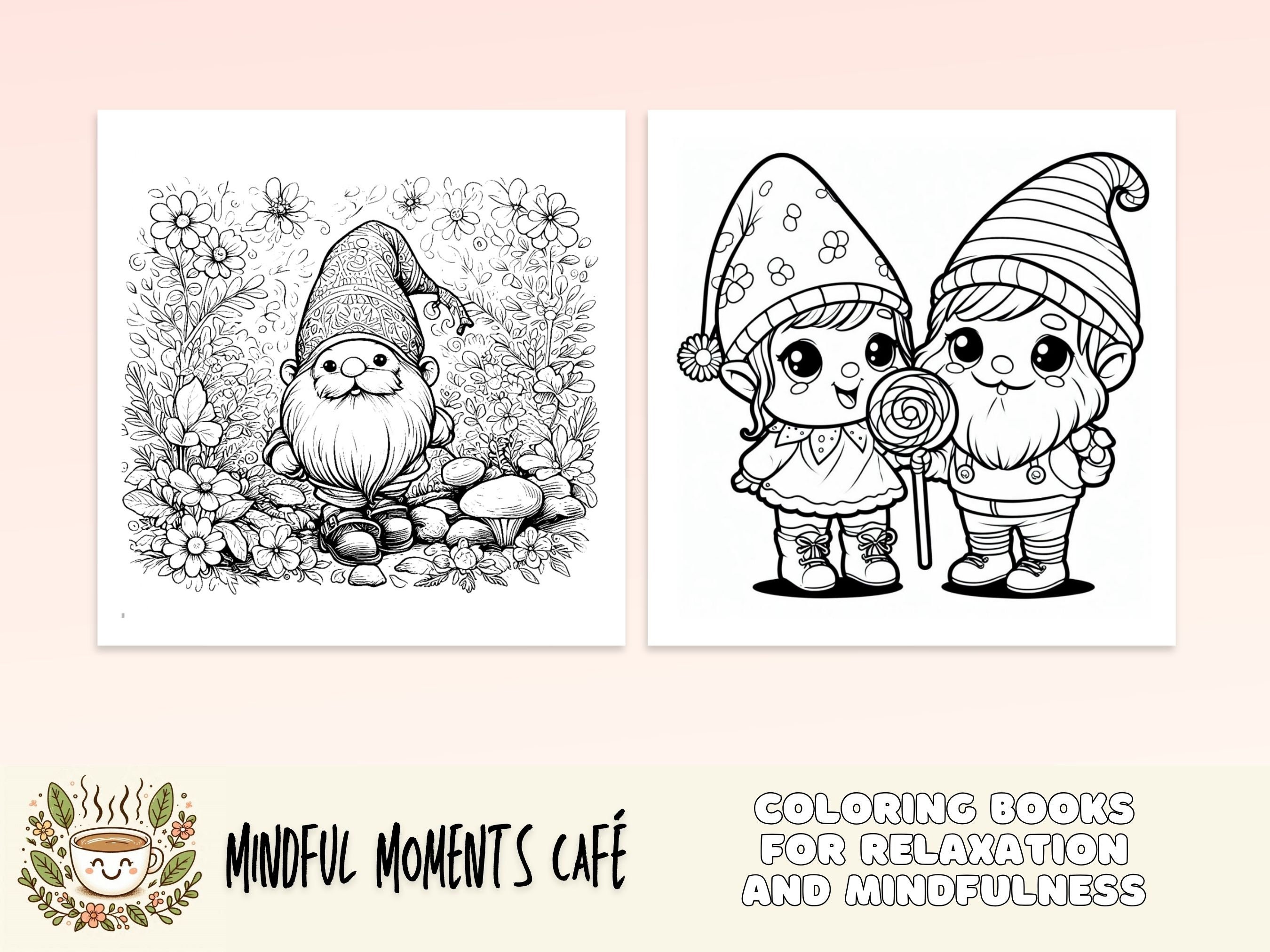 Adorable Gnomes: 40 Coloring Pages, Digital Download - Etsy