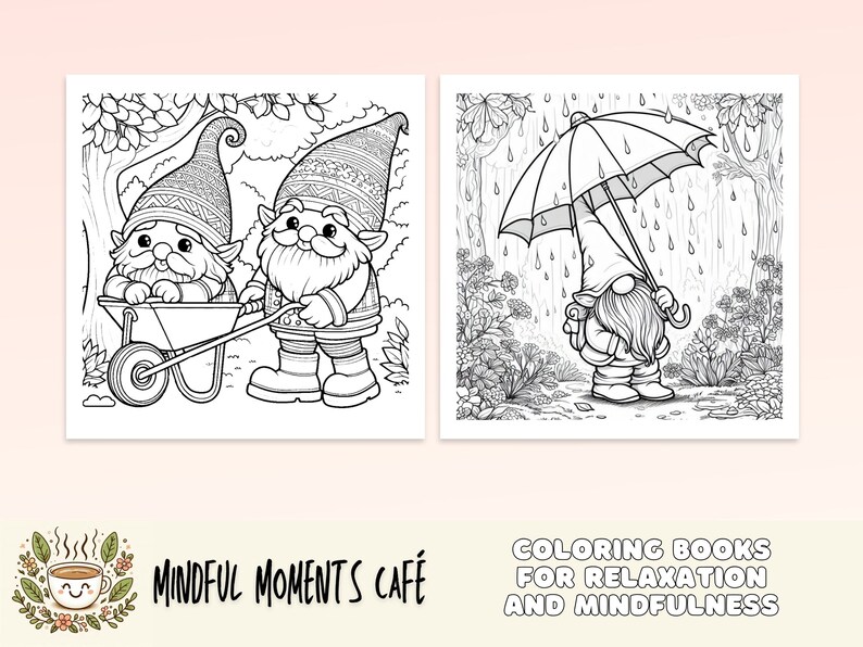 Adorable Gnomes: 40 Coloring Pages, Digital Download - Etsy