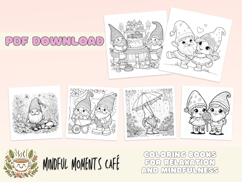 Adorable Gnomes: 40 Coloring Pages, Digital Download - Etsy