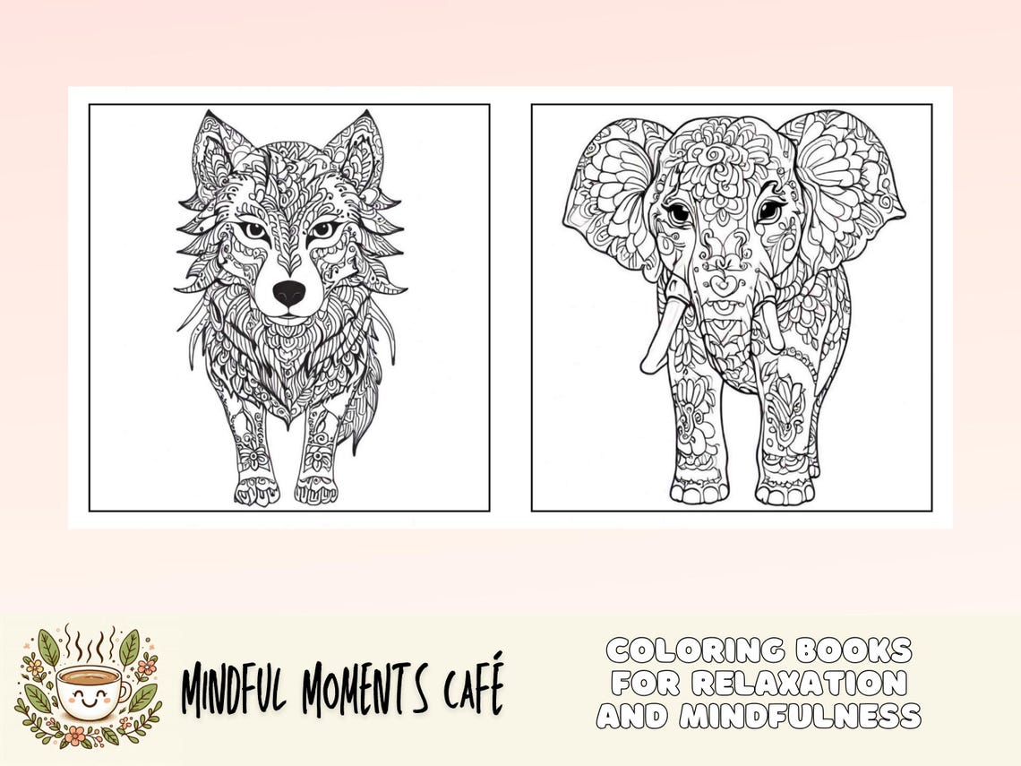 Intricate Animals: 6 Coloring Pages, Digital Download - Etsy