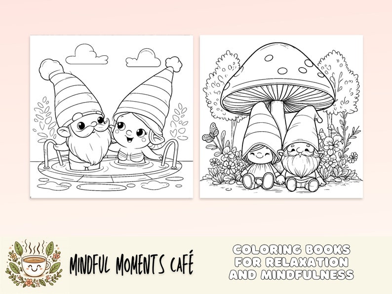 Magical Gnomes: 40 Coloring Pages, Digital Download - Etsy