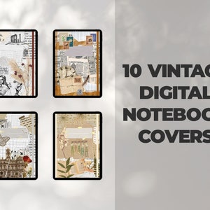 10 Vintage Digital Notebook Covers | Notebook, Journal, Digital Planner ...
