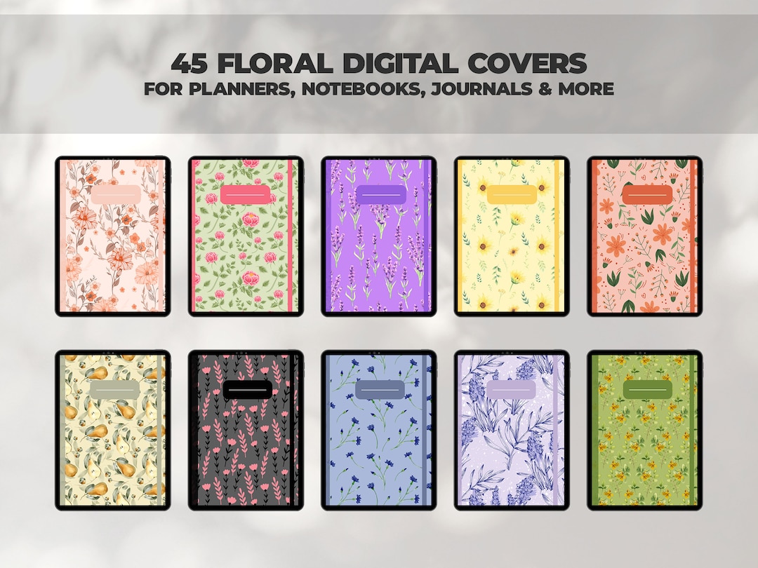 45 Floral Digital Notebook Covers | Notebook, Journal, Digital Planner ...