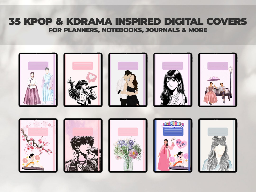 35 K-pop & K-drama Inspired Digital Notebook Covers| Digital Notebook ...