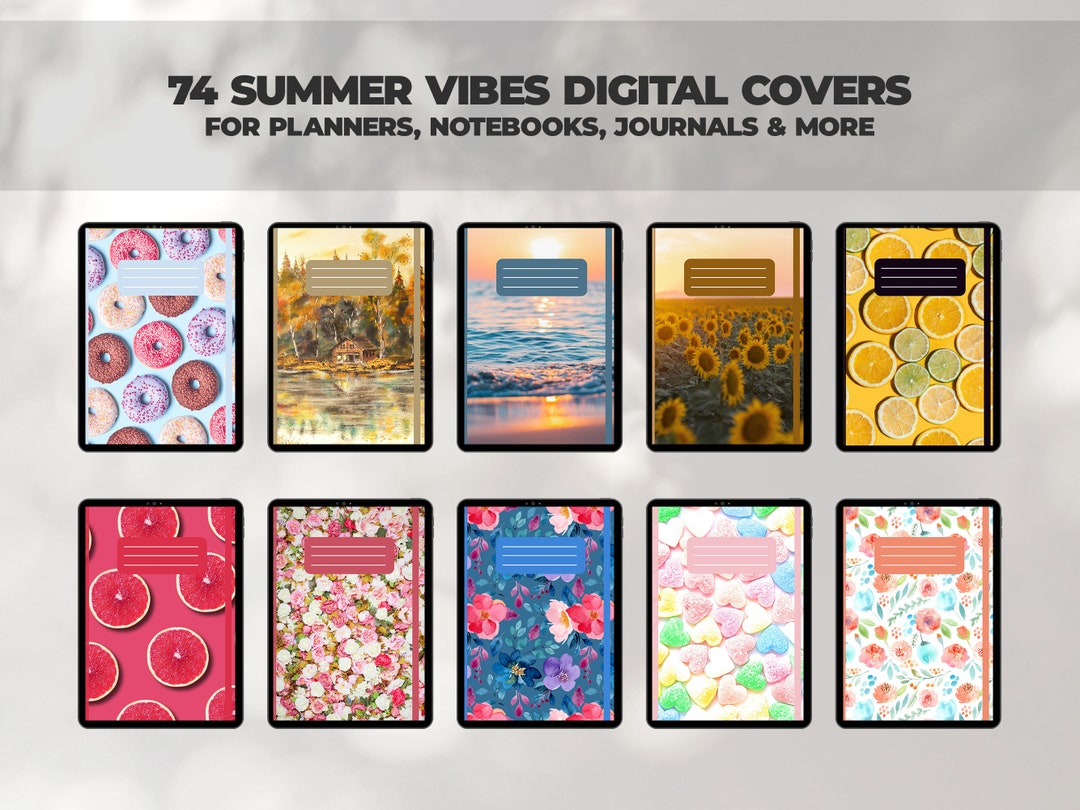 74 Summer Vibes Digital Notebook Covers | Notebook, Journal, Digital ...