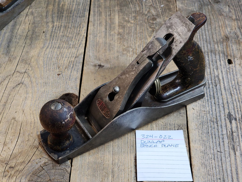 Vintage Dunlap Smooth Bottom Bench Plane Pat. No. 619.3726, Antique ...