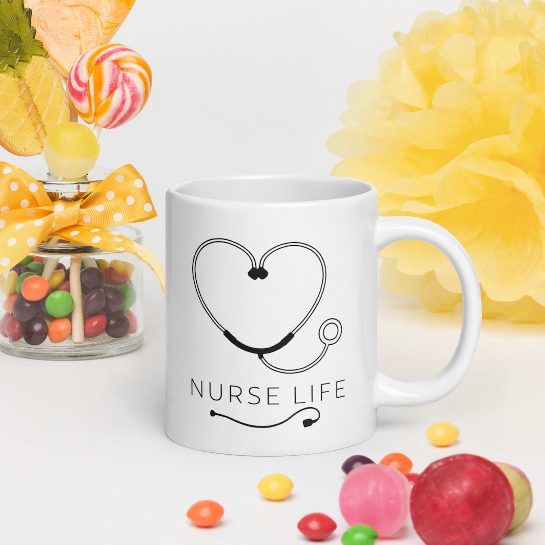 Nurse Life Stethoscope Heart Mug: Nurse Mug, Student Nurse Mug, Gift ...