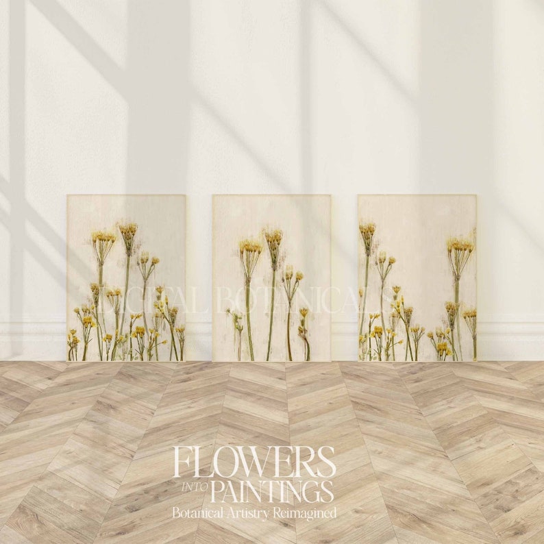 Pressed Flowers, Botanical Art, Digital Download Prints Set of 3 ...