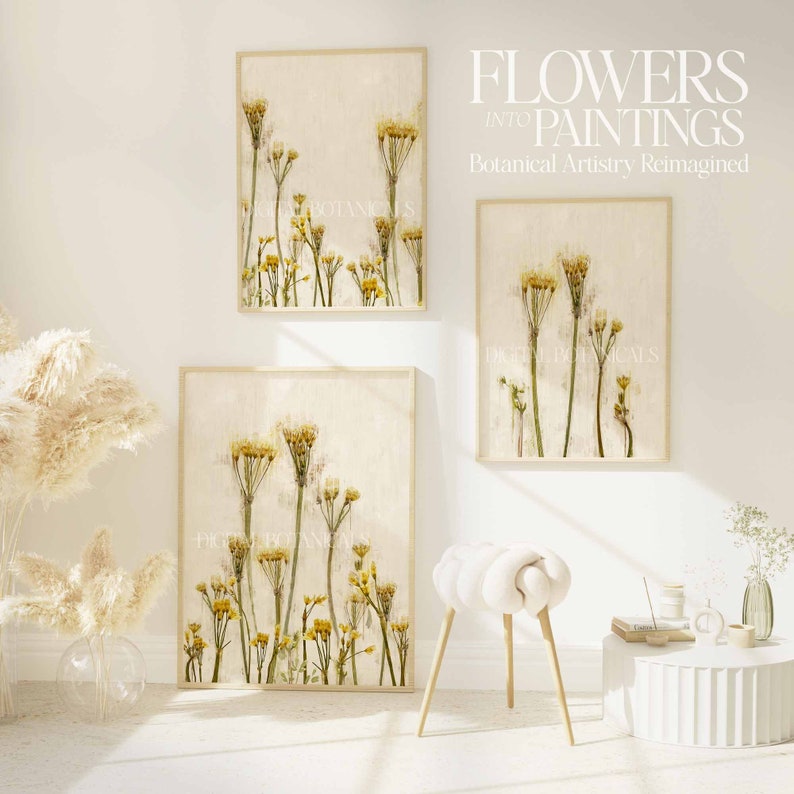 Pressed Flowers, Botanical Art, Digital Download Prints Set of 3 ...