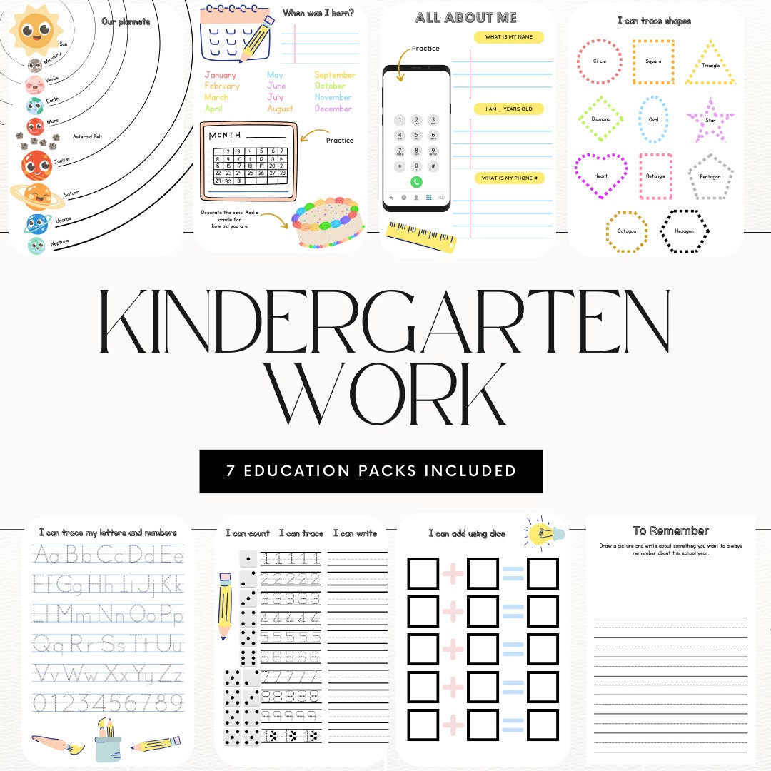 Preschool Pre-k + Kindergarten Learning Bundle, Printable Activity ...