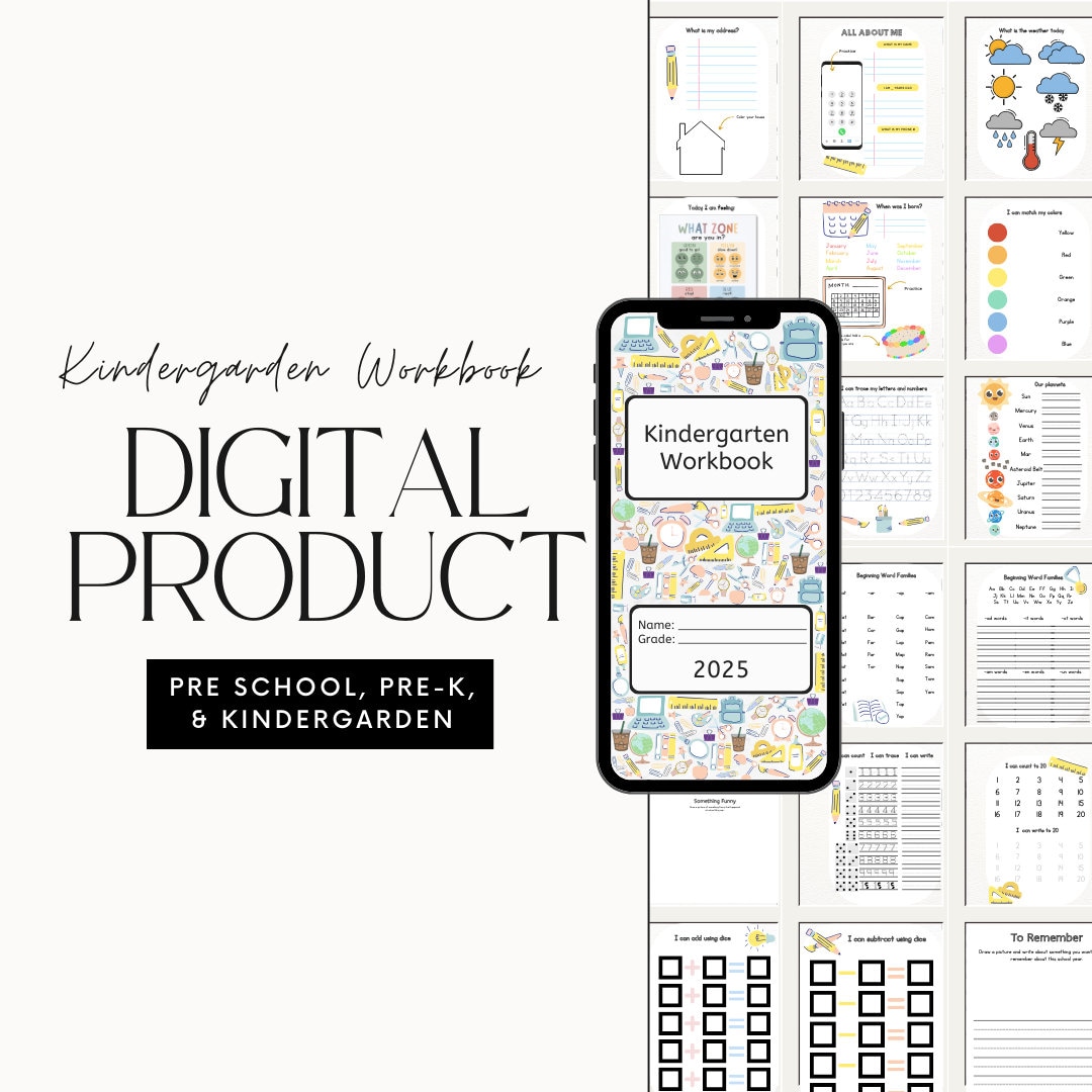 Preschool Pre-k + Kindergarten Learning Bundle, Printable Activity ...