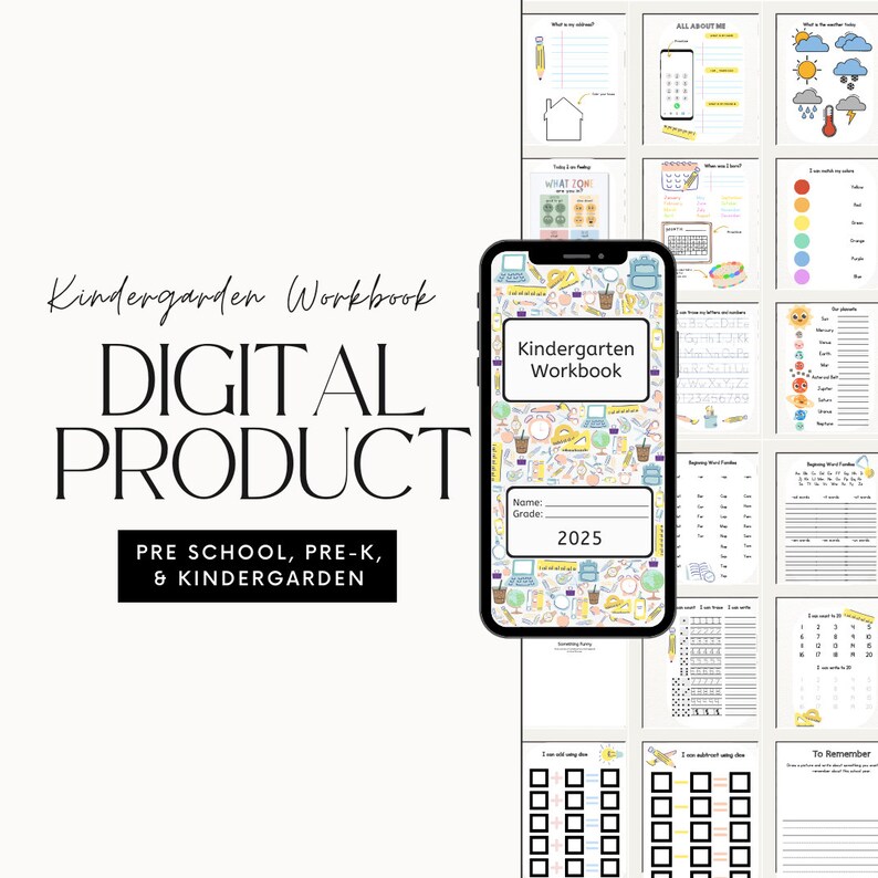 Preschool Pre-k + Kindergarten Learning Bundle, Printable Activity ...