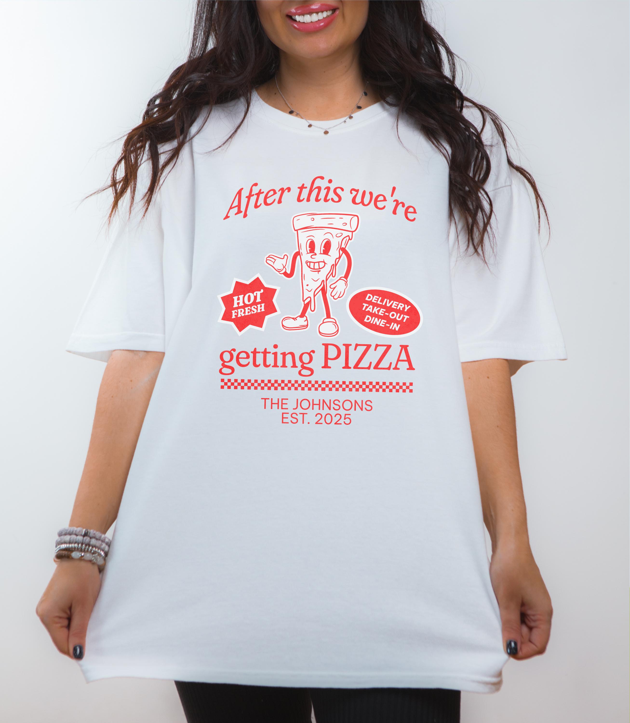 Custom Pizza Wedding Exit Shirt, Wedding T Shirt Toss, Pizza ...
