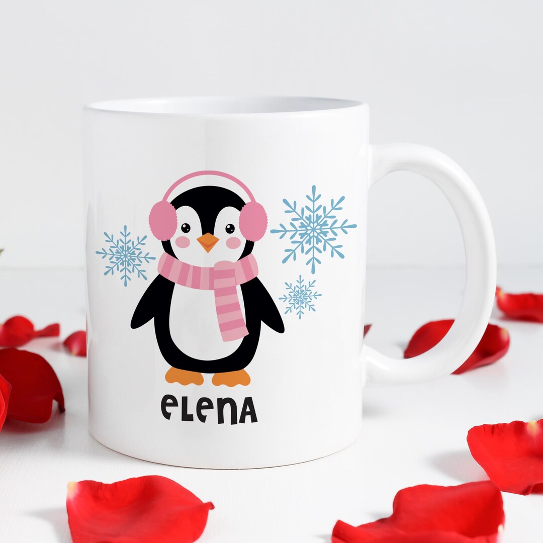 Christmas Mugs, Penguin Mugs, Custom Christmas Mug, Personalized Mug ...