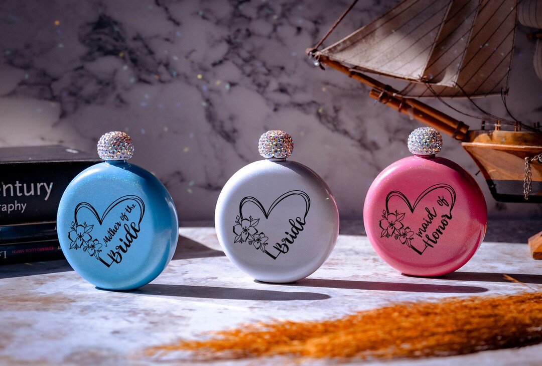 Custom Bride Flask, Engraved Flask, Women Flask, Custom Flask ...