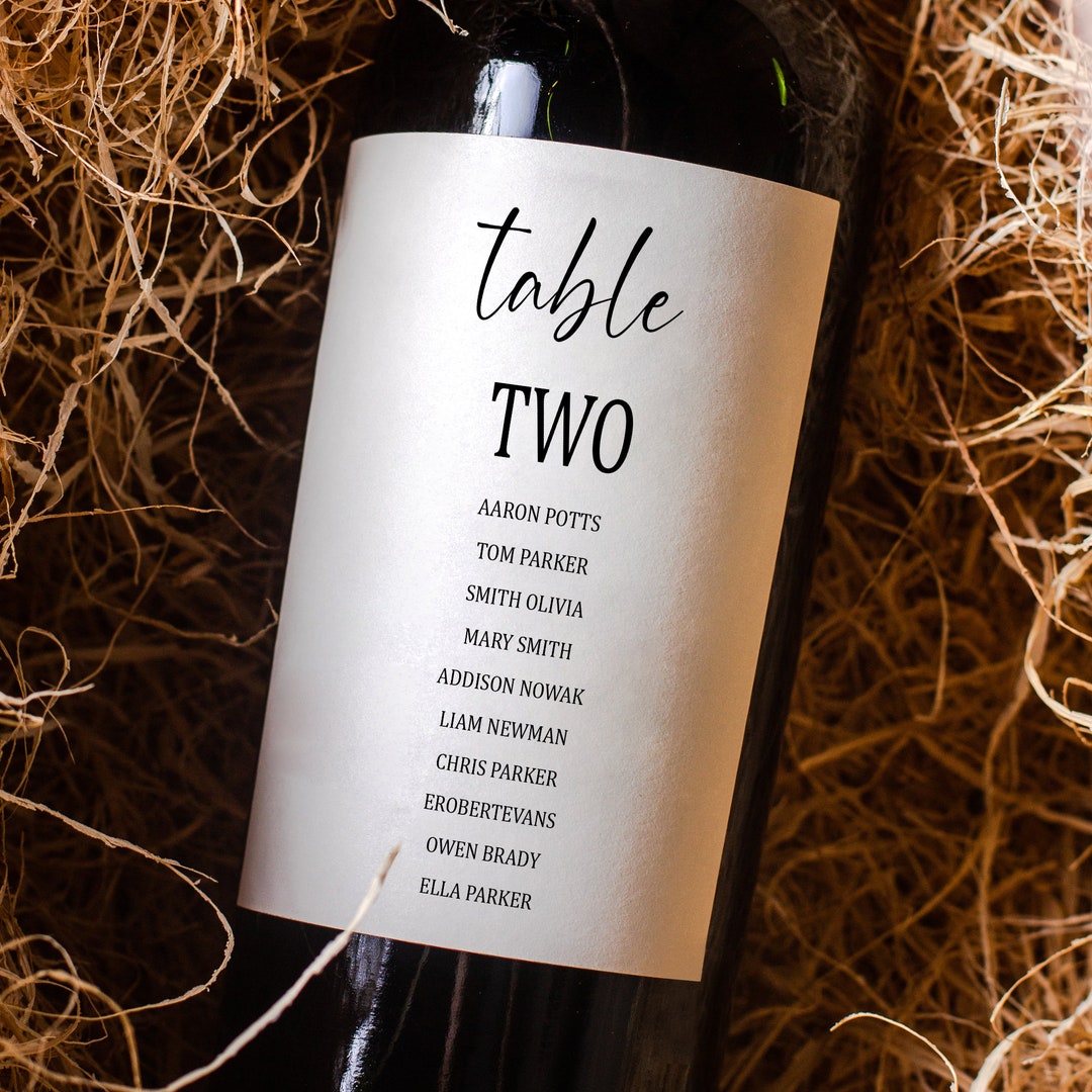 Personalized Wedding Table Label, Guest Wine Label, Tequila Label ...