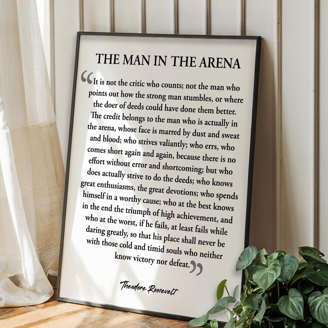 The Man in the Arena Wall Art, Living Room Wall Art, Framed Print, Wall ...