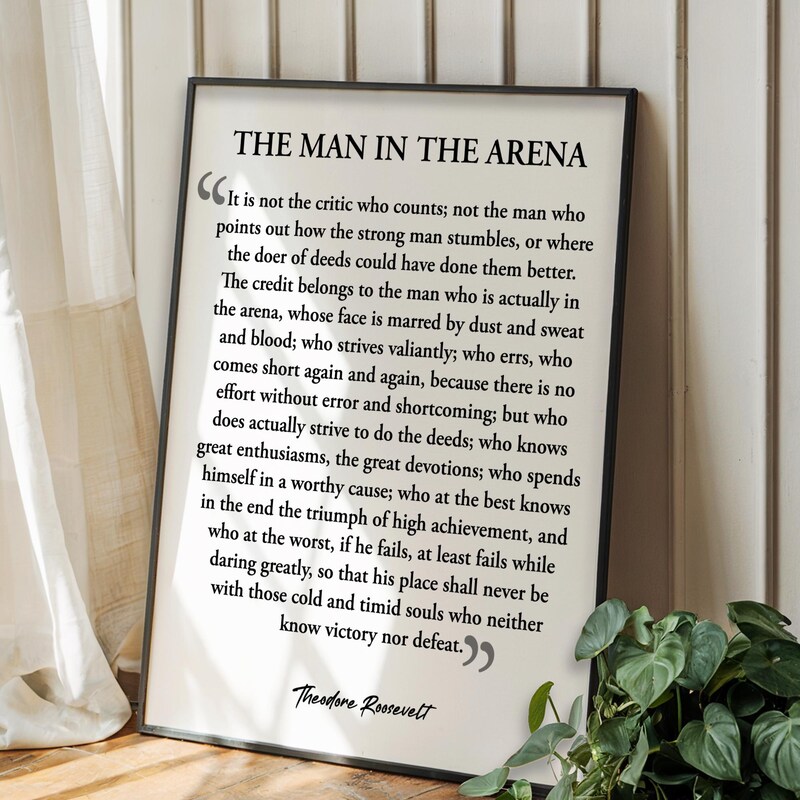 Man in the Arena Framed - Etsy