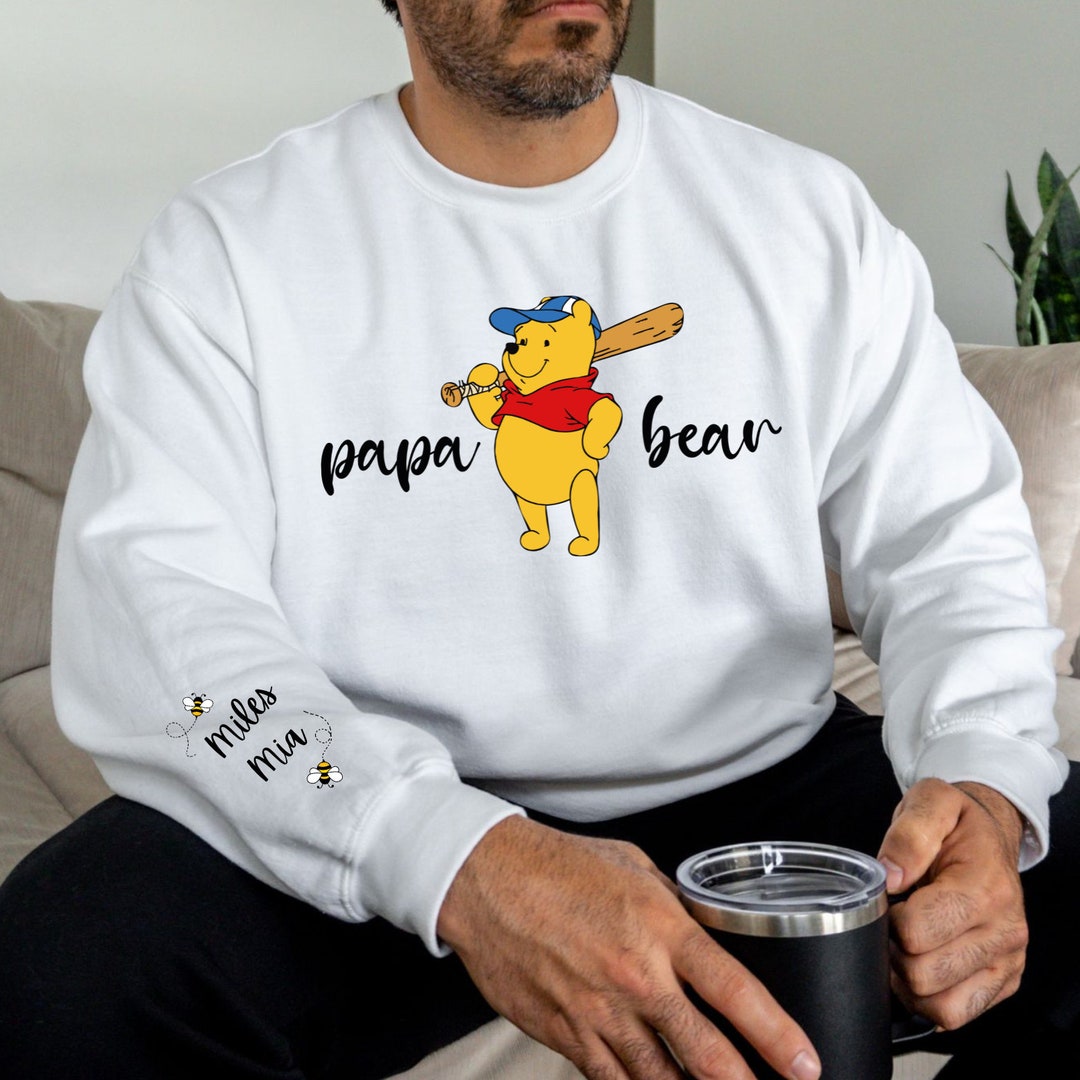 Custom Papa Bear Winnie the Pooh Sweatshirt Papa Est With Kid Name on ...
