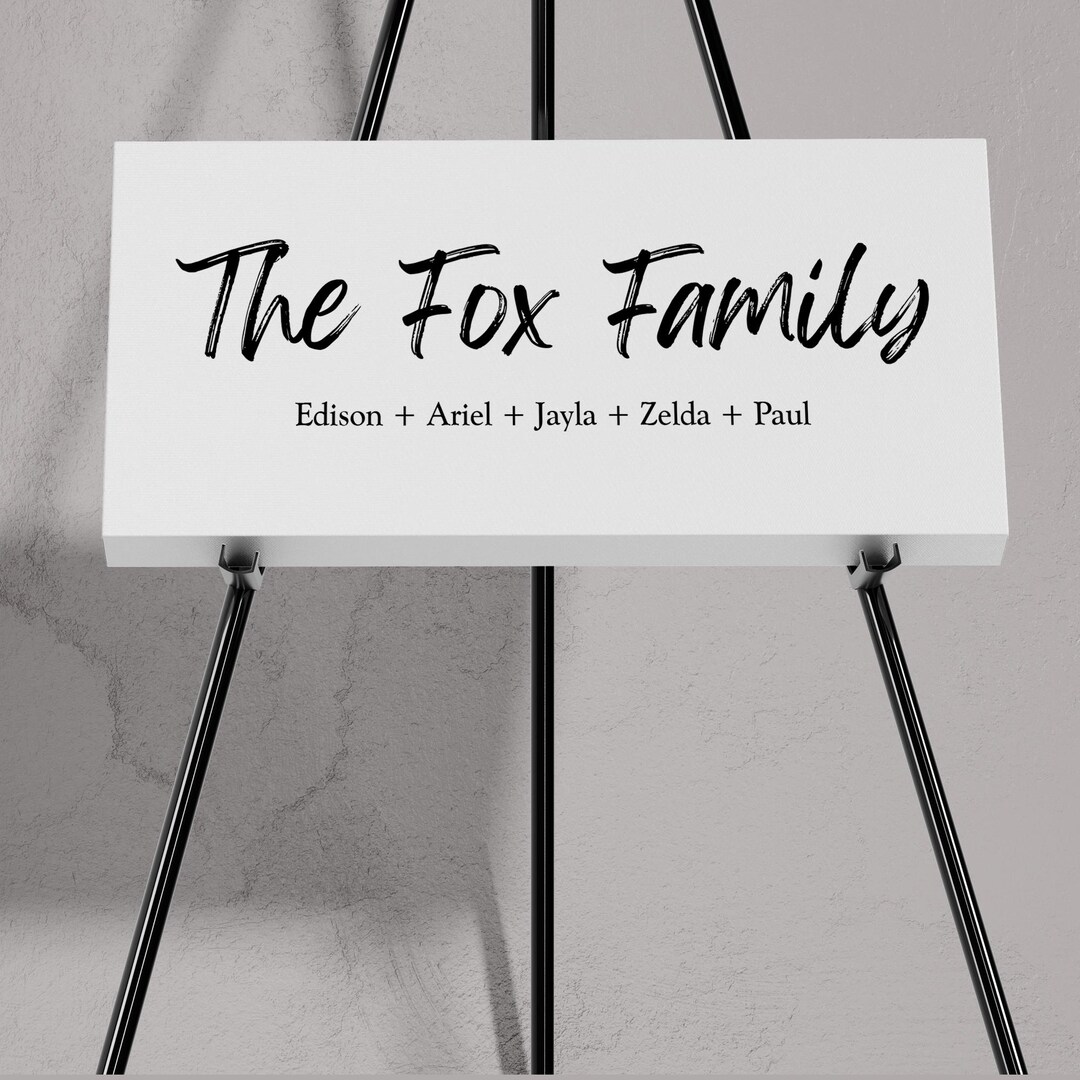 Personalized Family Name Print, Custom Framed Canvas, Last Name and ...