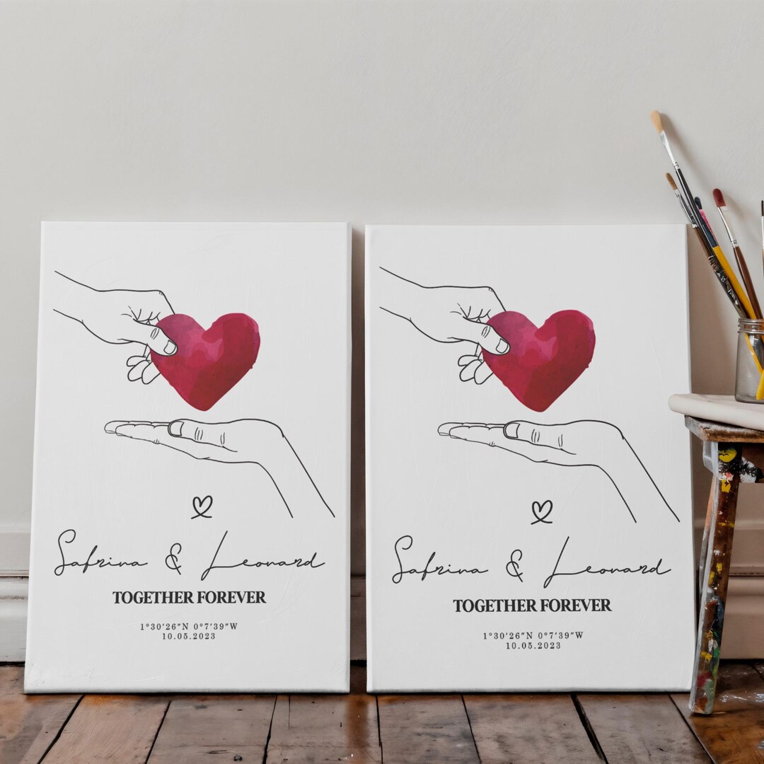Couples Love Hands Print, Together Forever, Line Art Drawing, Wedding ...