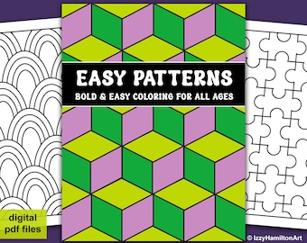 10 Printable Easy Patterns Coloring Pages for Adults, Kids, Teens and ...