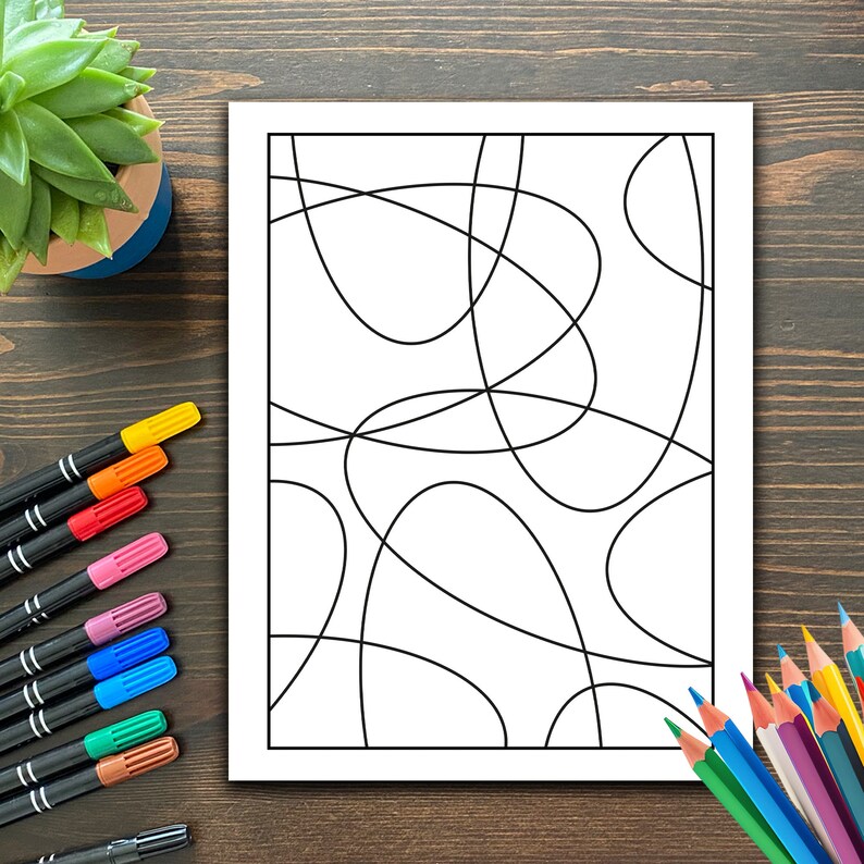 10 Printable Bold Easy Pattern Coloring Pages for Adults, Kids, Teens ...