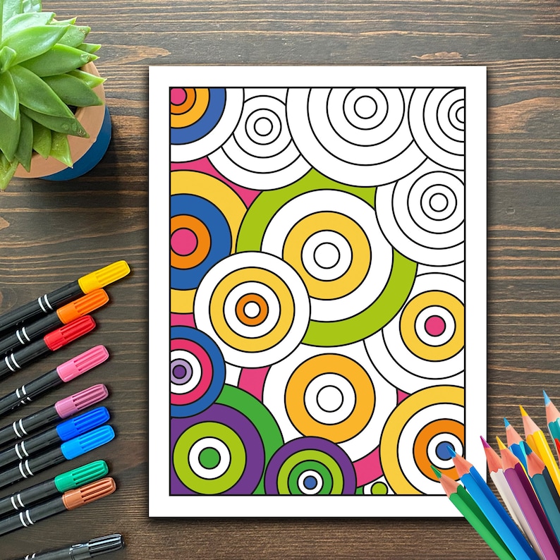 Bold & Easy Printable Coloring Patterns. 50 Page Bundle for Adults ...