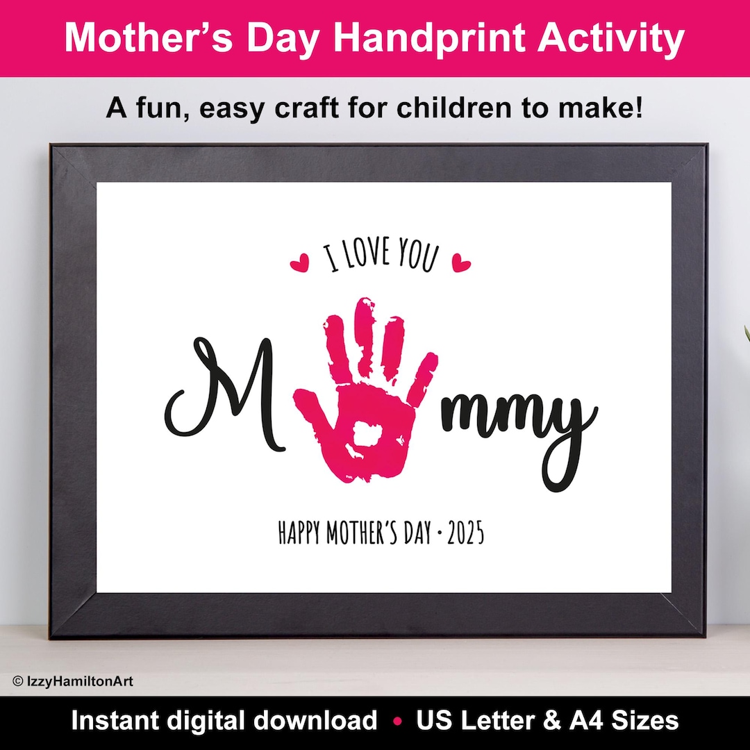 Happy Mothers Day Handprint Craft for Kids. Happy Mothers Day for Mummy ...