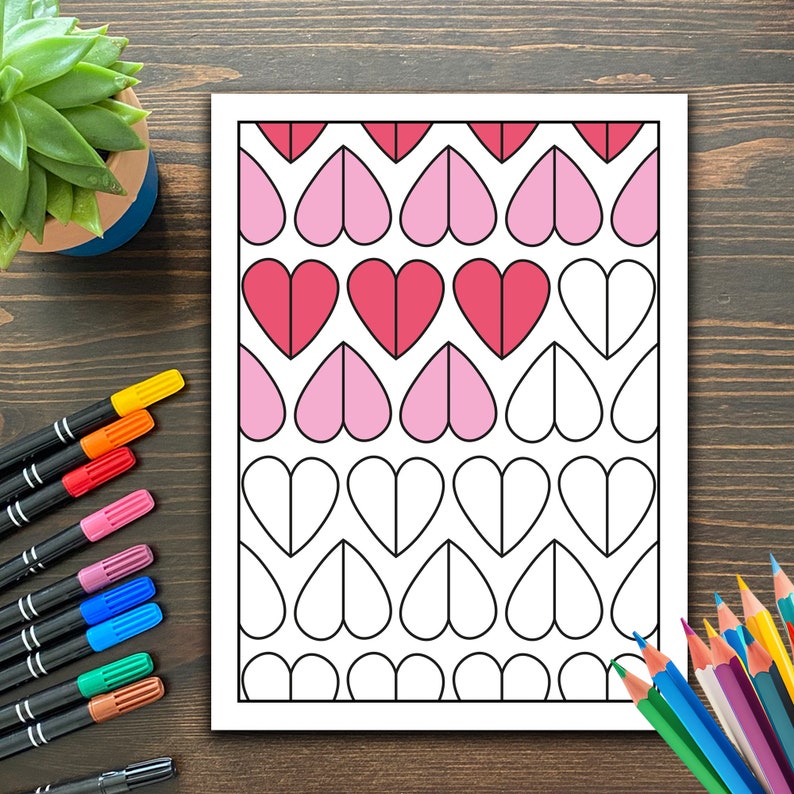10 Printable Easy Patterns Coloring Pages for Adults, Kids, Teens and ...
