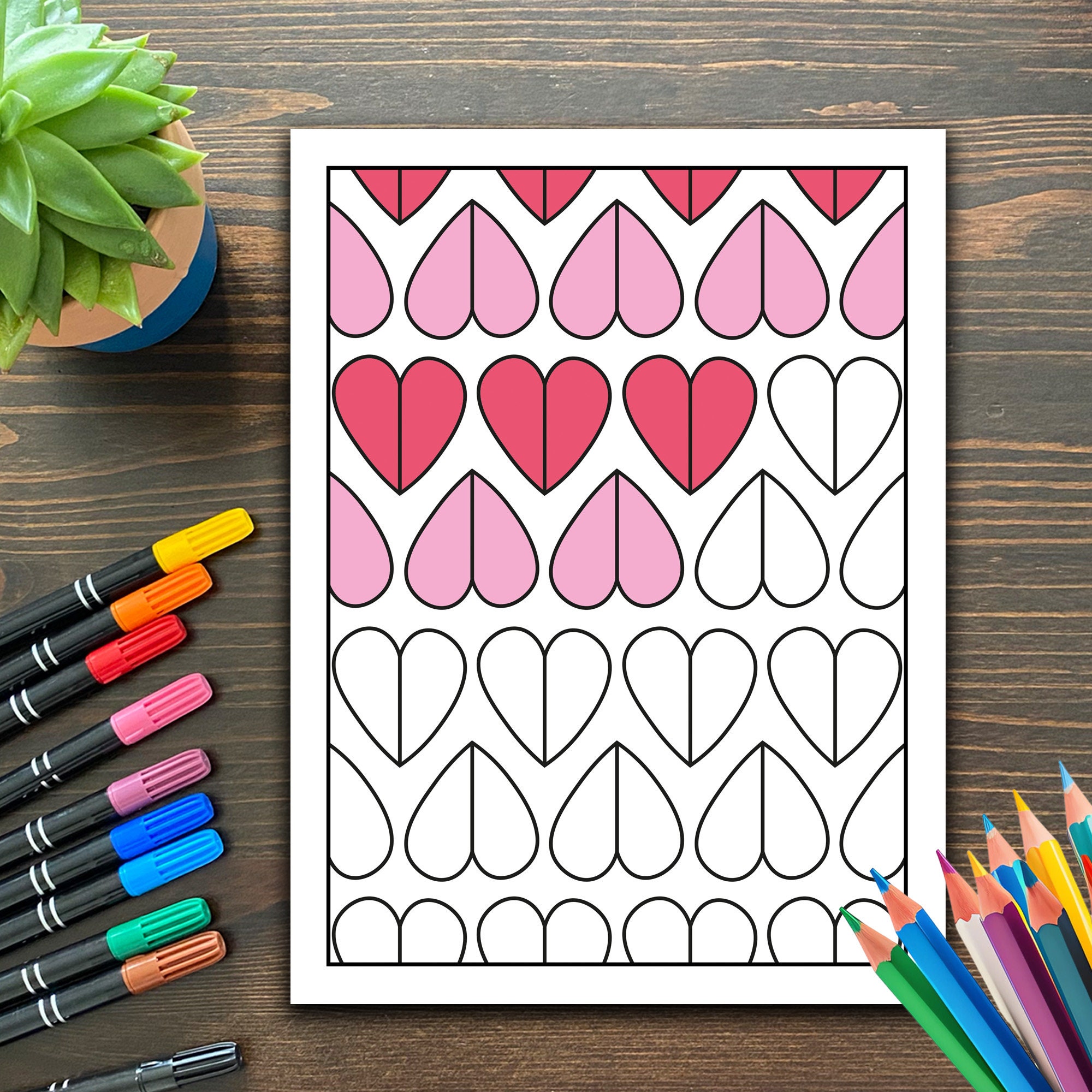 10 Printable Easy Patterns Coloring Pages for Adults, Kids, Teens and ...