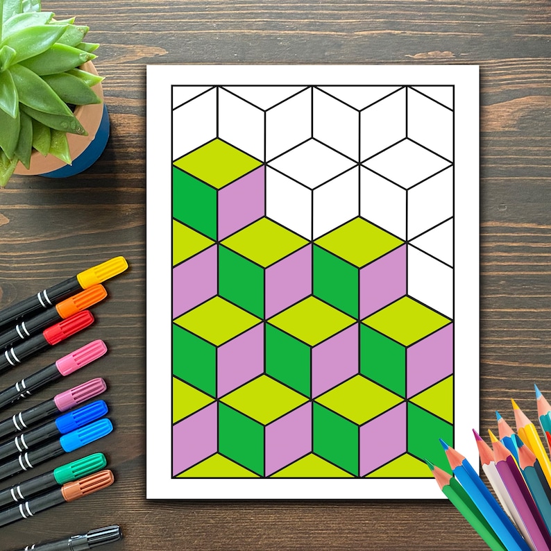 10 Printable Bold Easy Pattern Coloring Pages for Adults, Kids, Teens ...