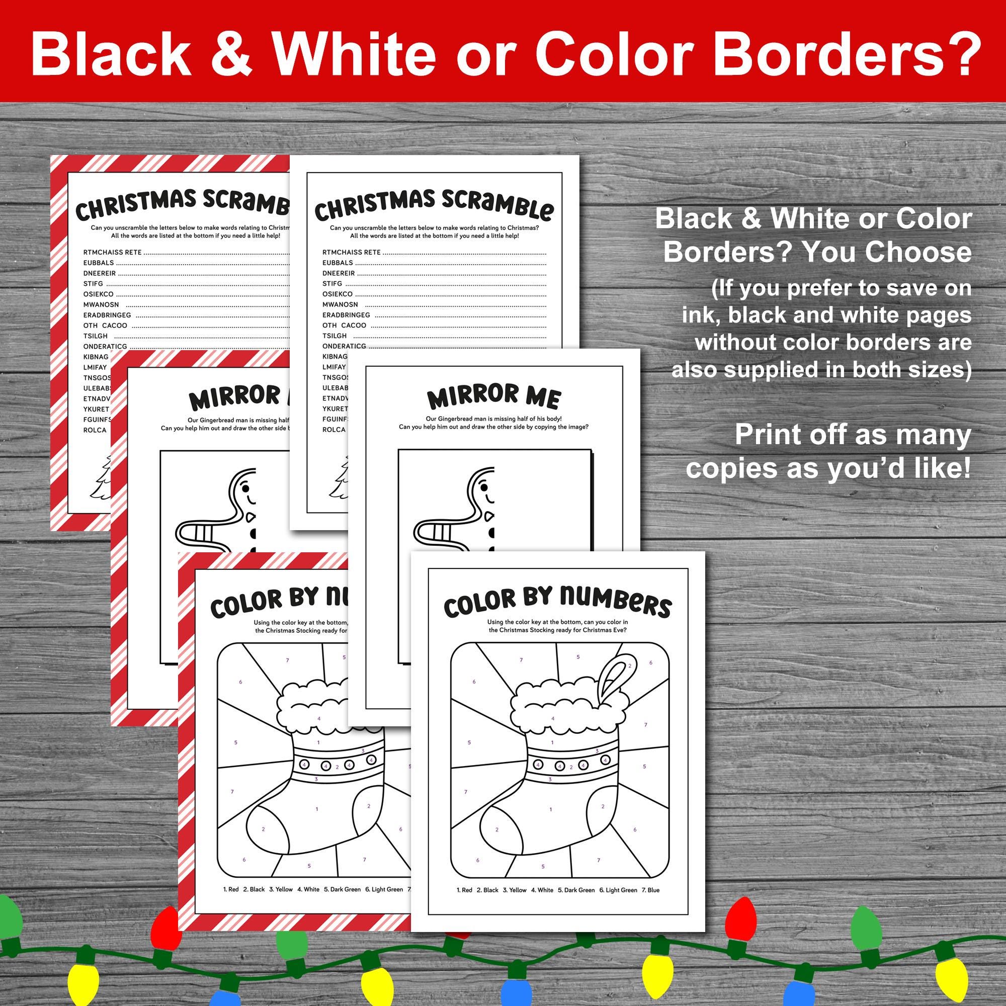 Christmas Activity Pages Bundle for Kids. 50 Printable Christmas ...