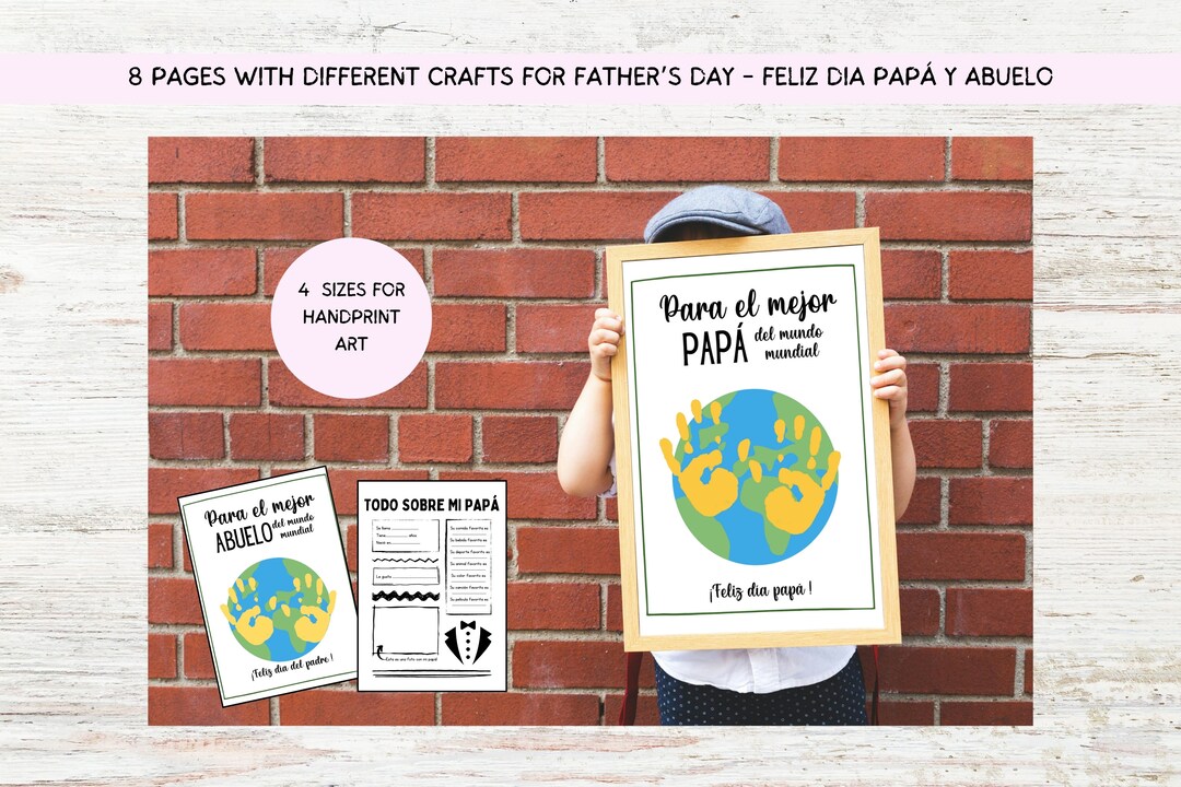 Father's Day Spanish Handprint,dia Del Padre Regalo Para Papa,father's ...