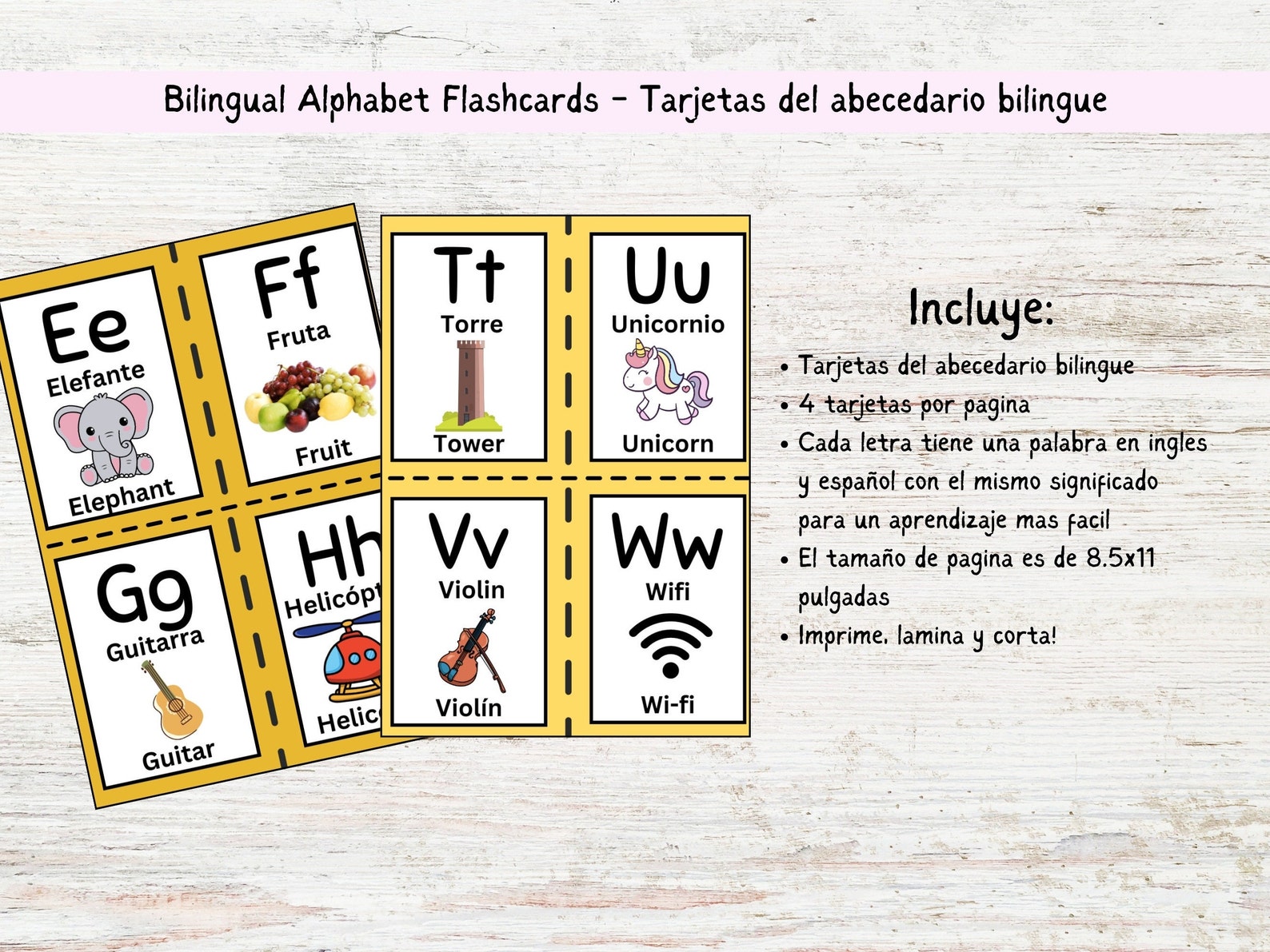 Alphabet Flash Cards,abc Flash Cards, Bilingual Alphabet Flash Cards ...