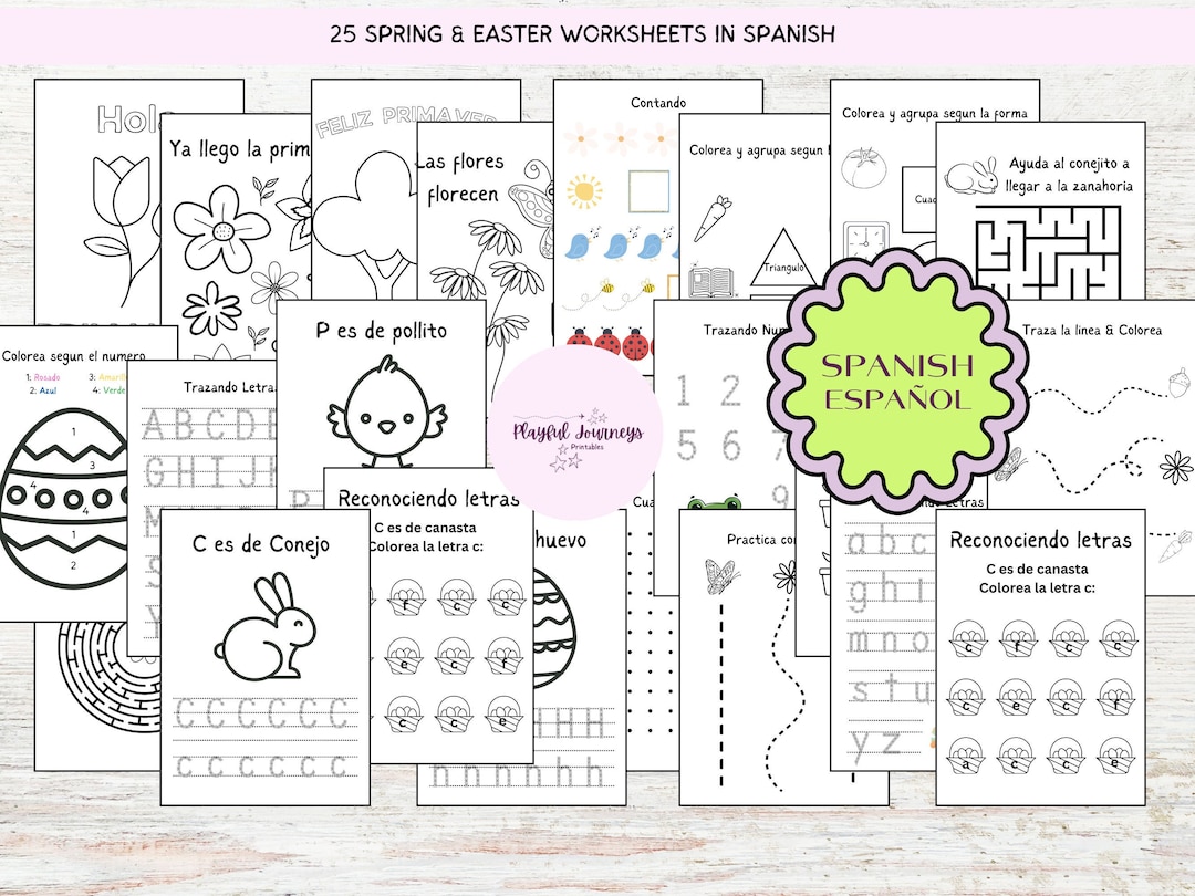 Spring Prek Activities, Toddler Worksheets, Spring Printable in Spanish ...