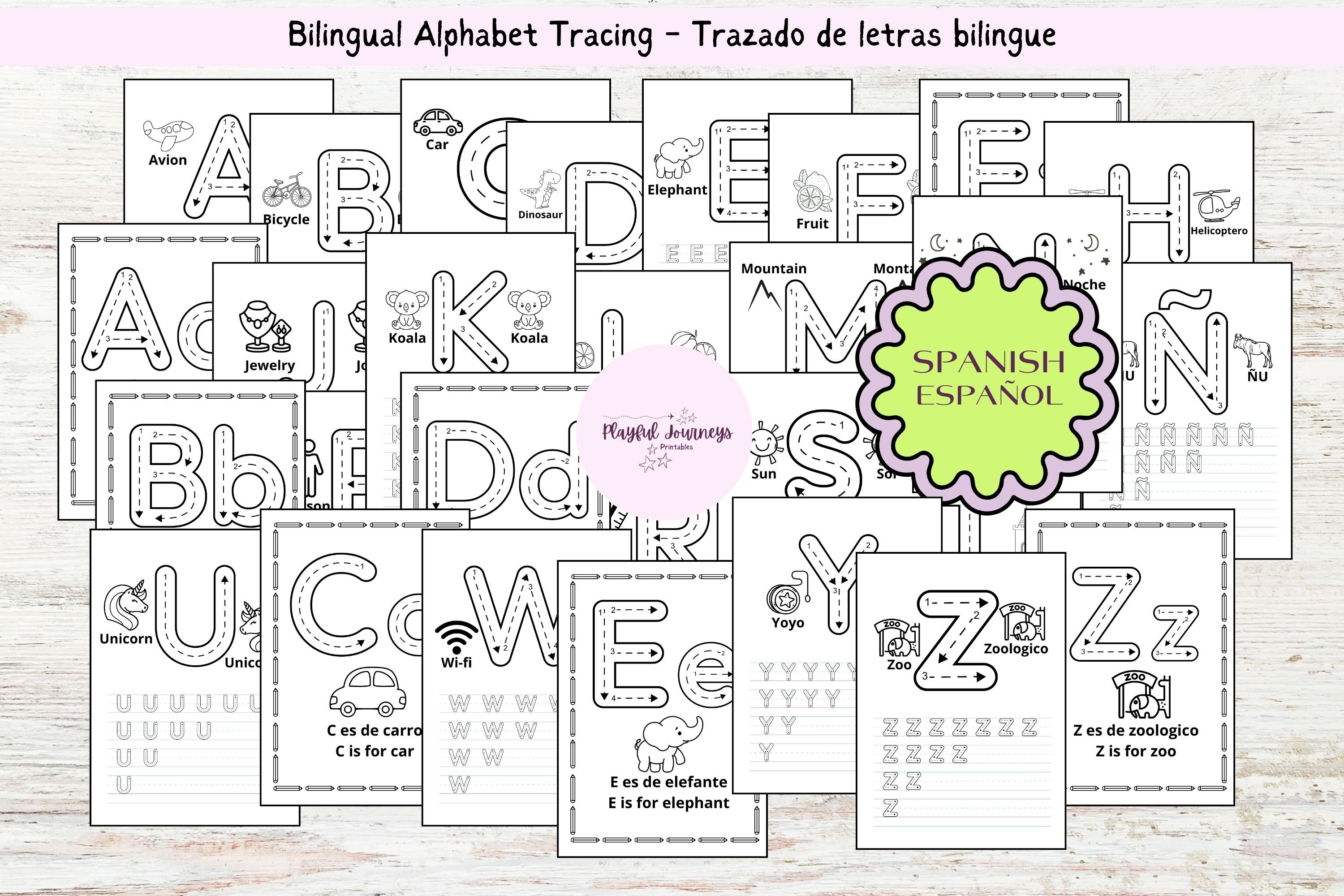 Bilingual Alphabet Tracing,abc Tracing Letters, Tracing Activities ...