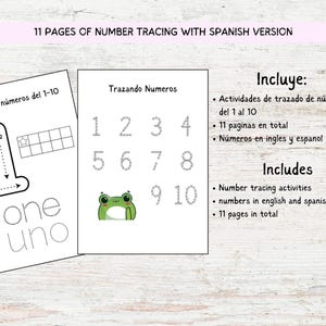 Number Tracing,bilingual Numbers, Tracing Activities,trazado De Numeros ...